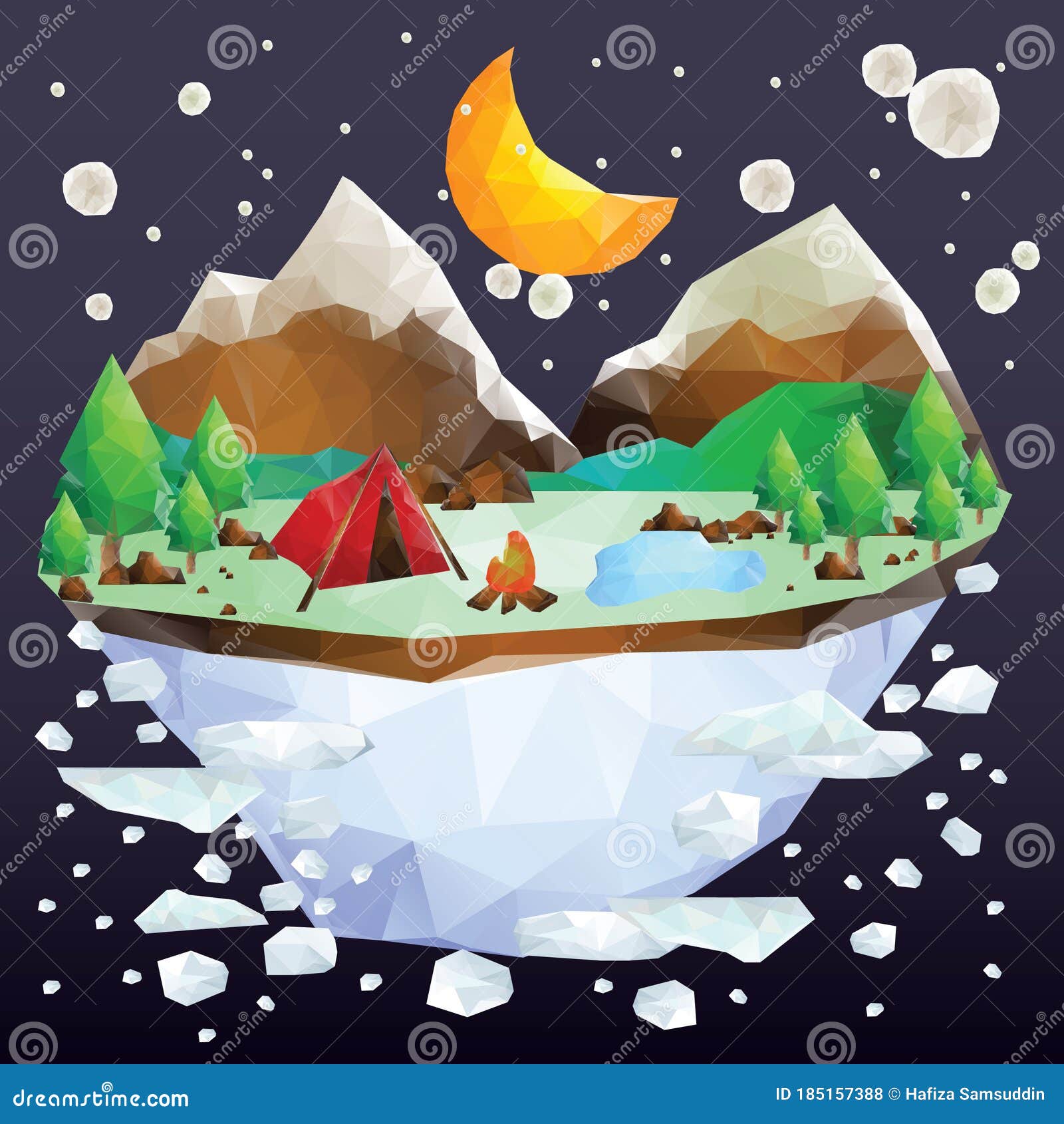 Floating Island. Vector Illustration Decorative Design Stock Vector ...