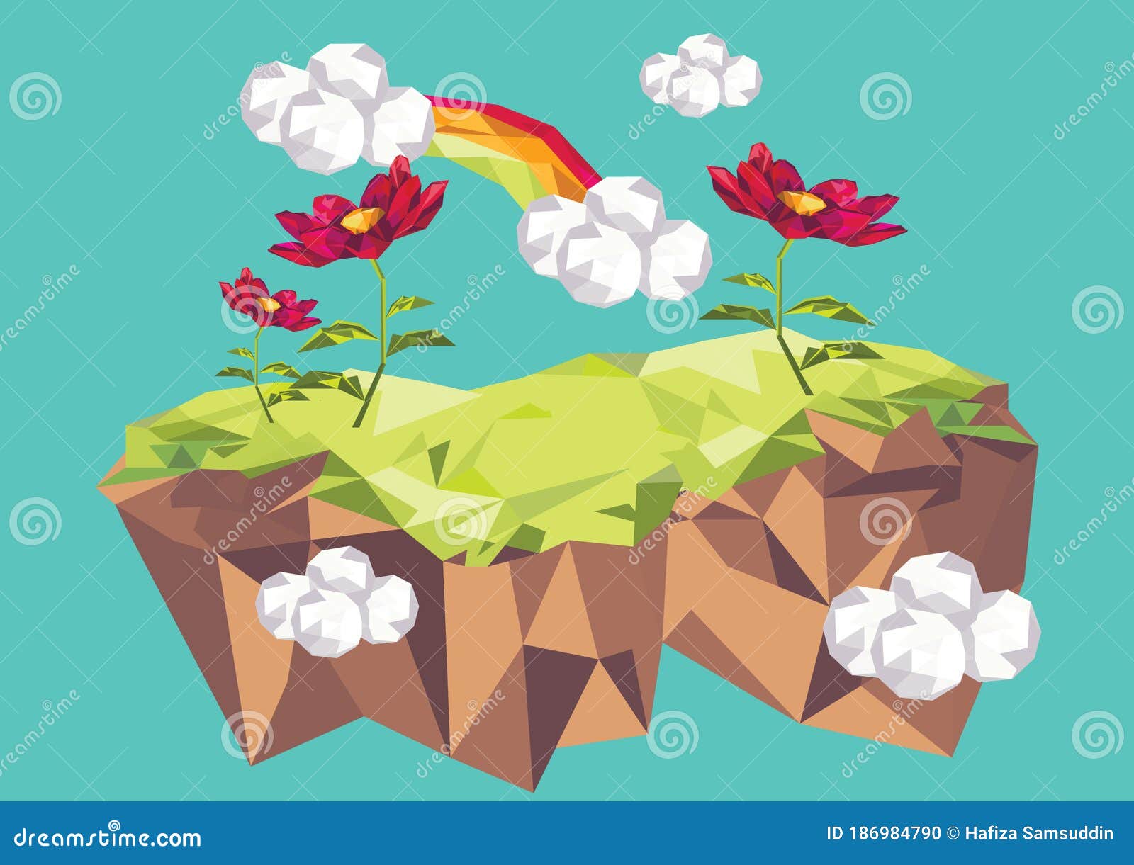 Floating Island. Vector Illustration Decorative Design Stock Vector ...