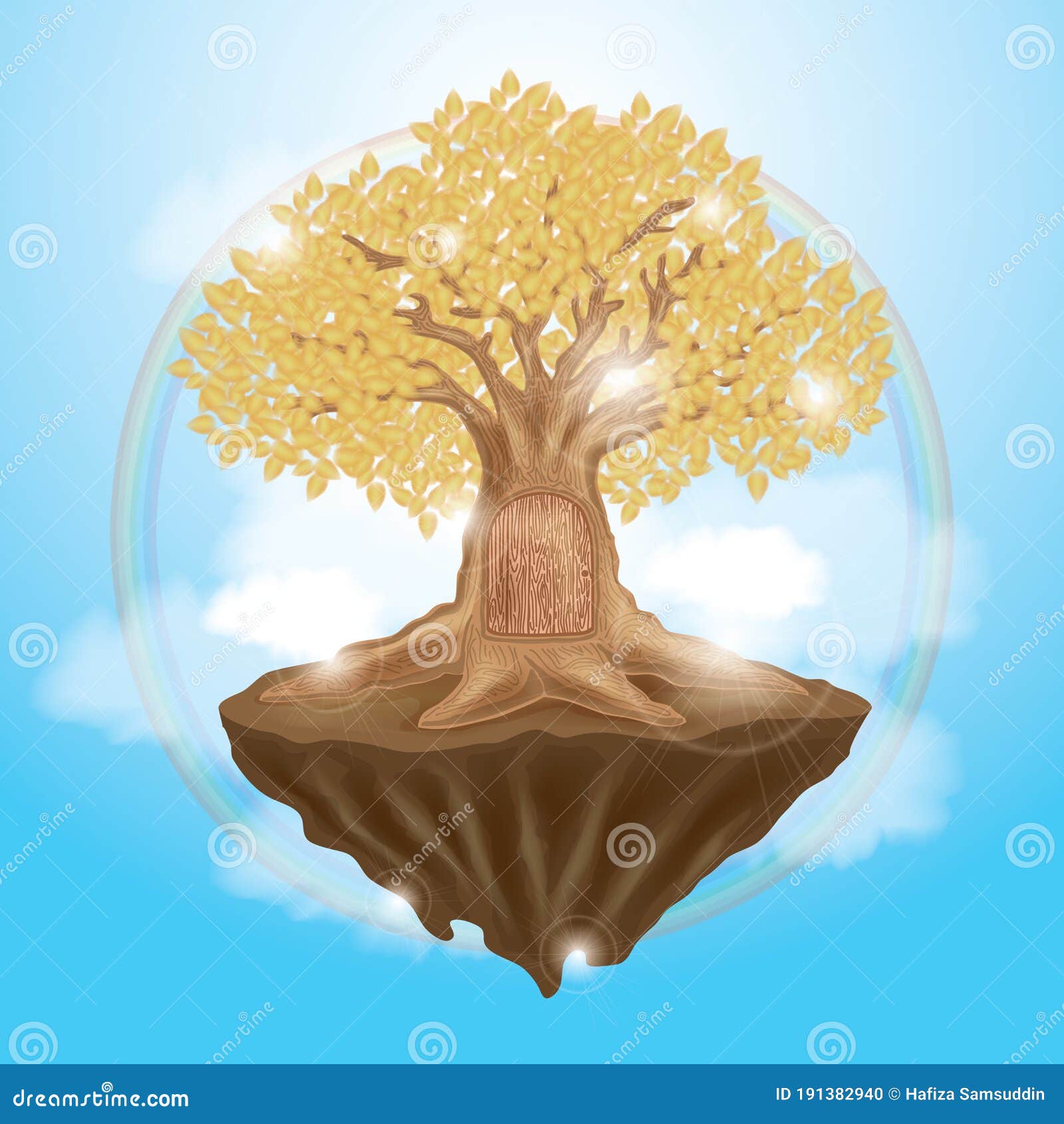 Floating Island. Vector Illustration Decorative Design Stock Vector ...
