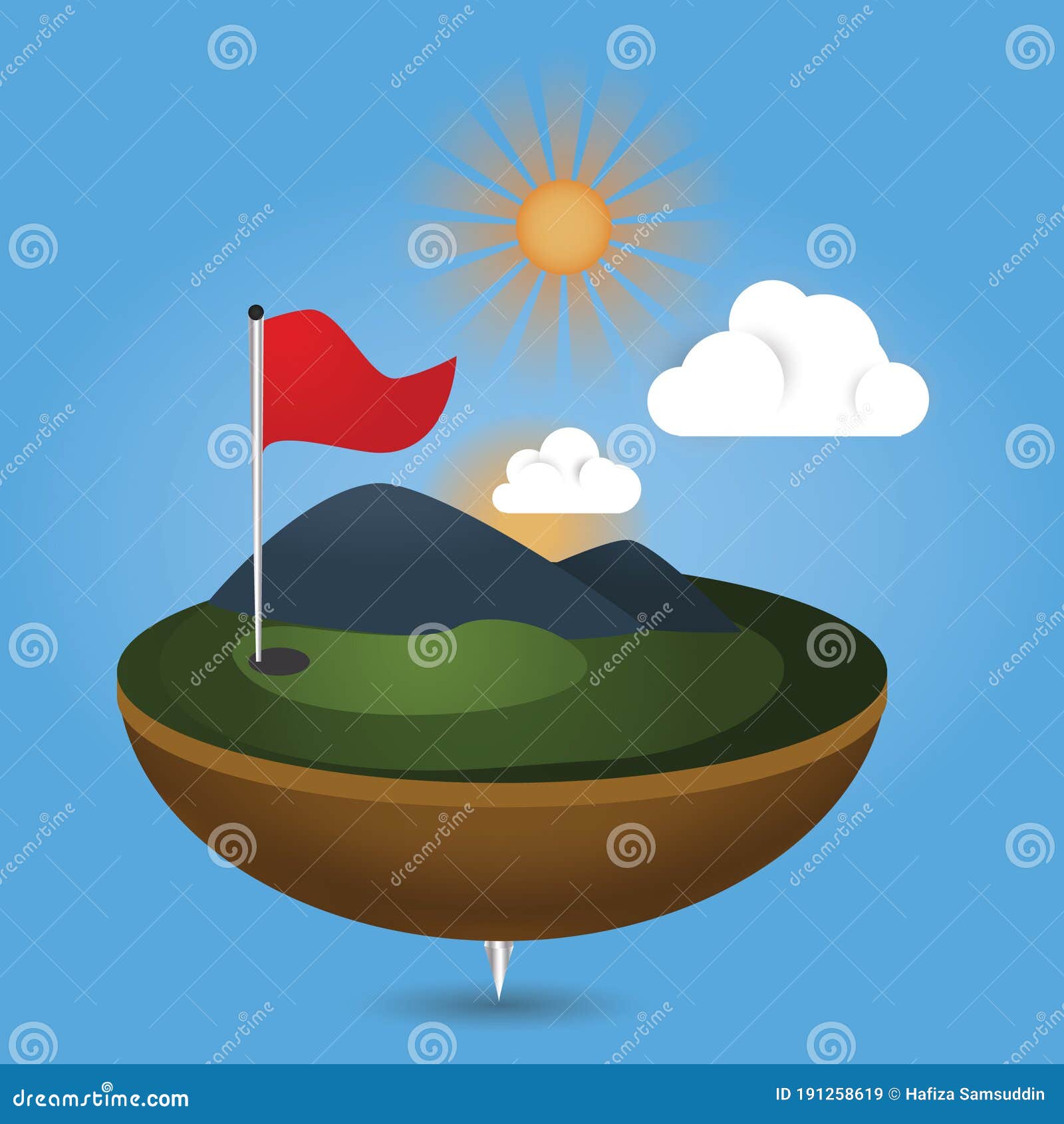Floating Island. Vector Illustration Decorative Design Stock Vector ...