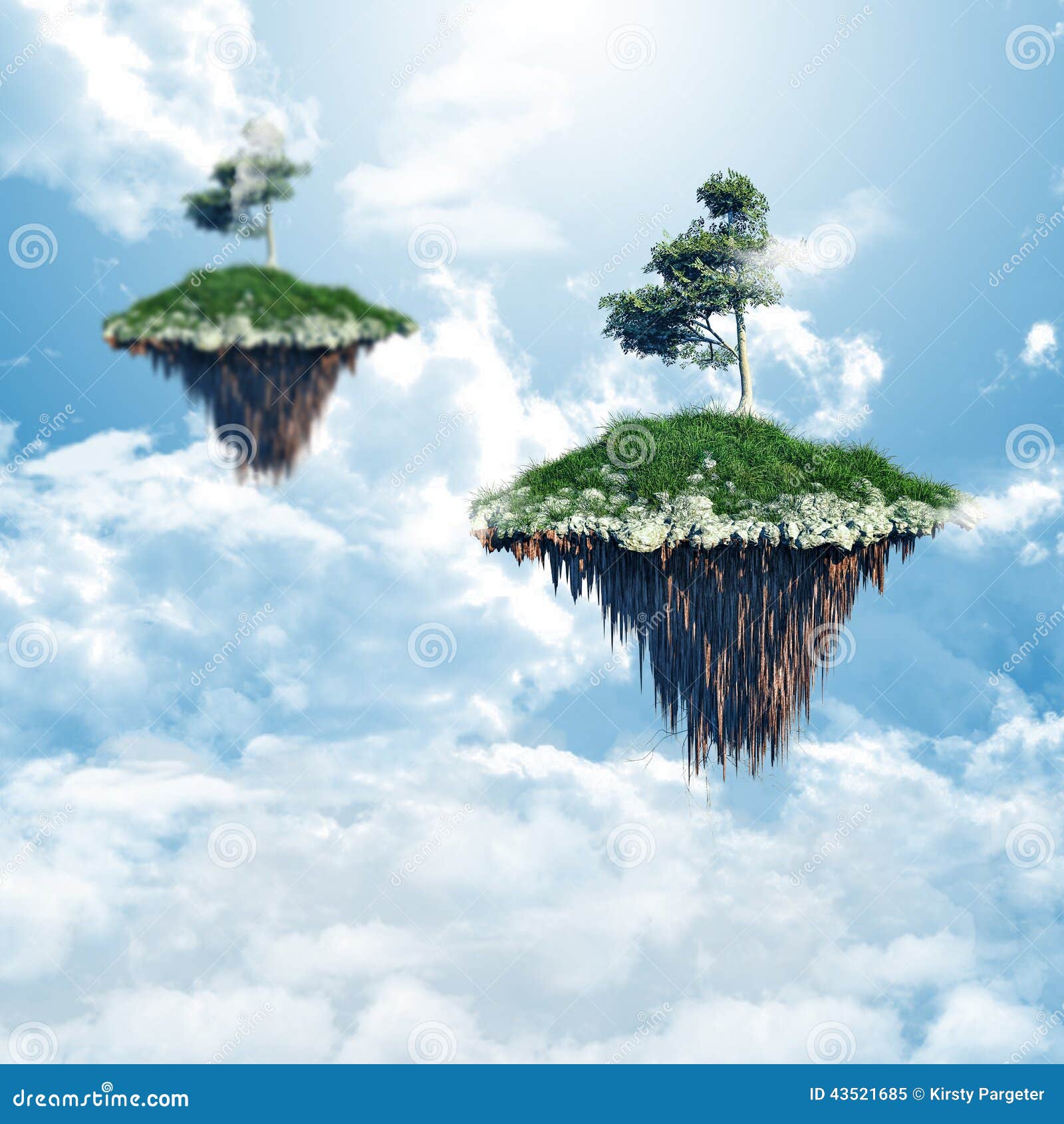 Floating Islands In The Clouds Stock Image | CartoonDealer.com #43521685