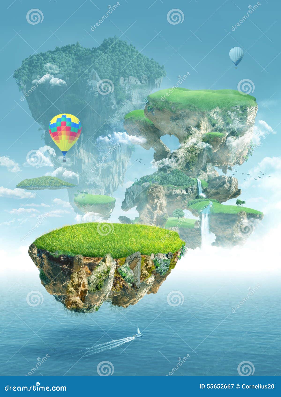 Floating Islands In The Clouds Stock Image | CartoonDealer.com #43521685