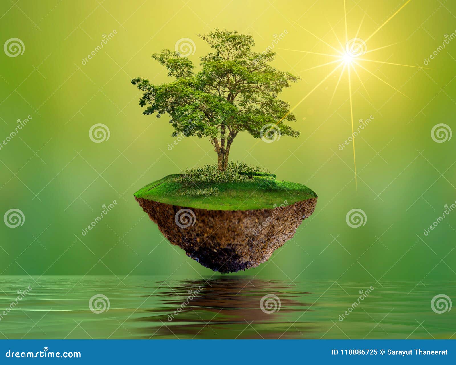 Floating Islands With Trees In The Sky World Environment Day World ...