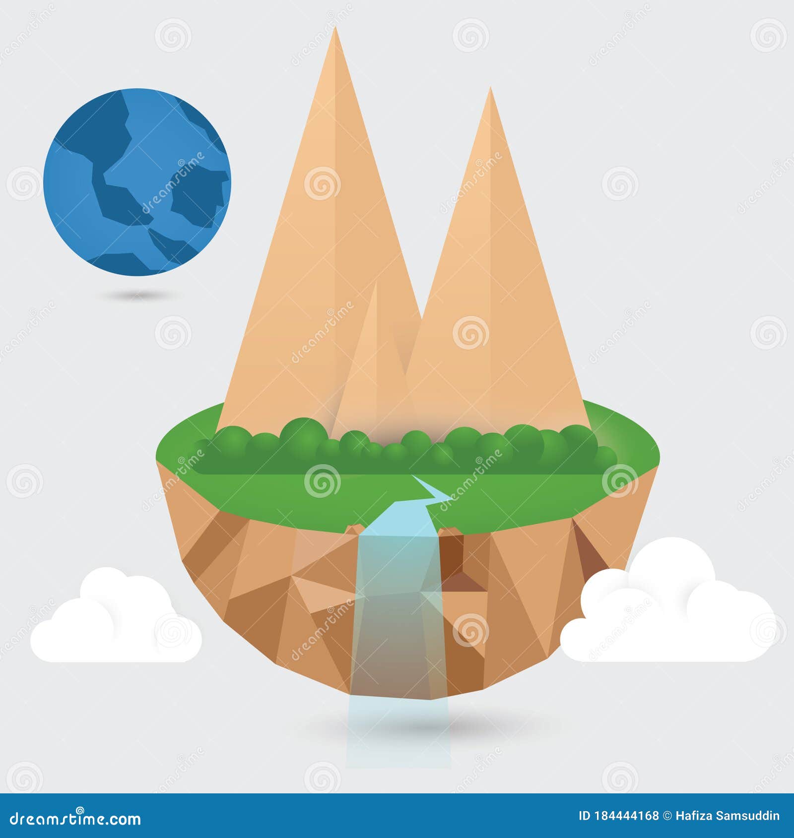 Floating Islands, Game Background, Level Design Vector Illustration ...