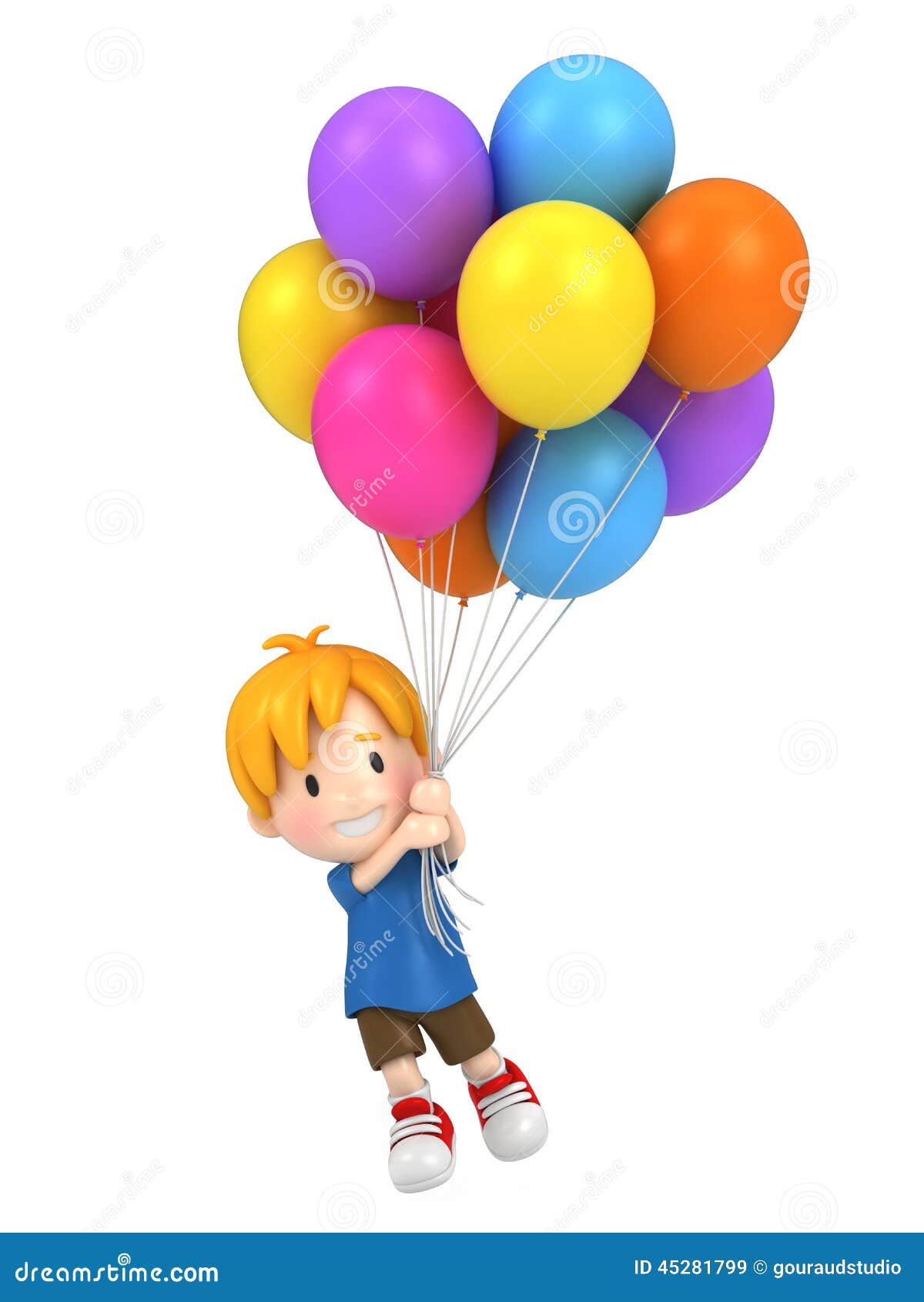 Floating Kid With Balloons Royalty-Free Stock Photo | CartoonDealer.com ...