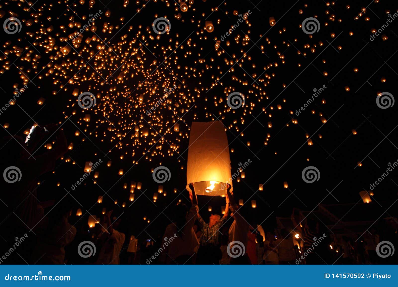 Floating lantern editorial photography. Image of happy - 141570592