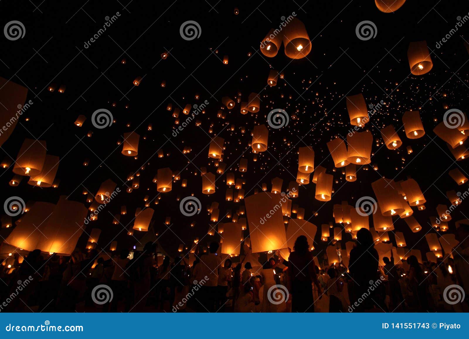Floating lantern stock image. Image of celebration, floating - 141551743
