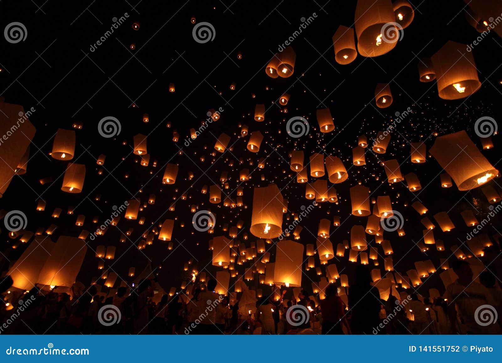 Floating lantern stock photo. Image of celebration, outdoors - 141551752