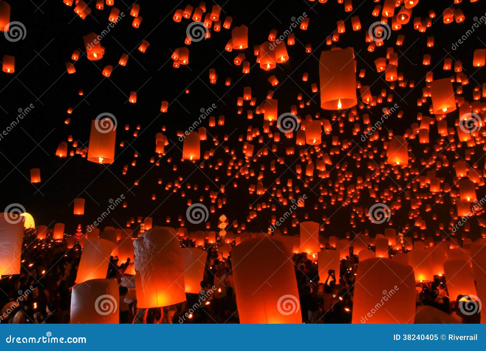 Floating Lantern in Thailand Stock Image - Image of celebrities ...