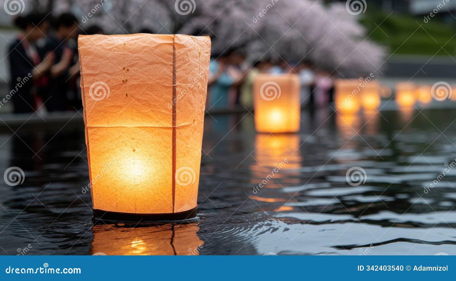 Floating Lanterns On A River At Dusk – Day Of The Dead Tribute With ...