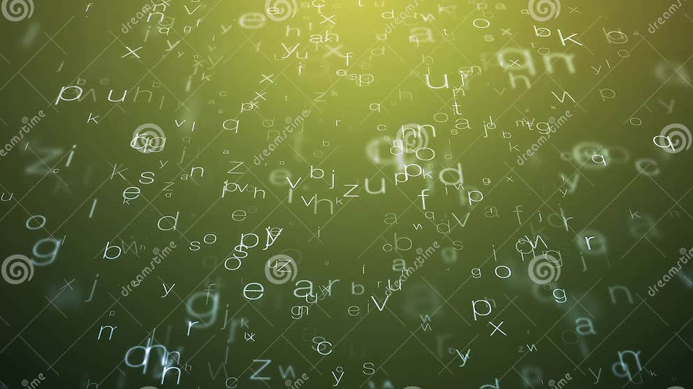 Floating Letters Create Dynamic Visual Display Against Soft Green ...
