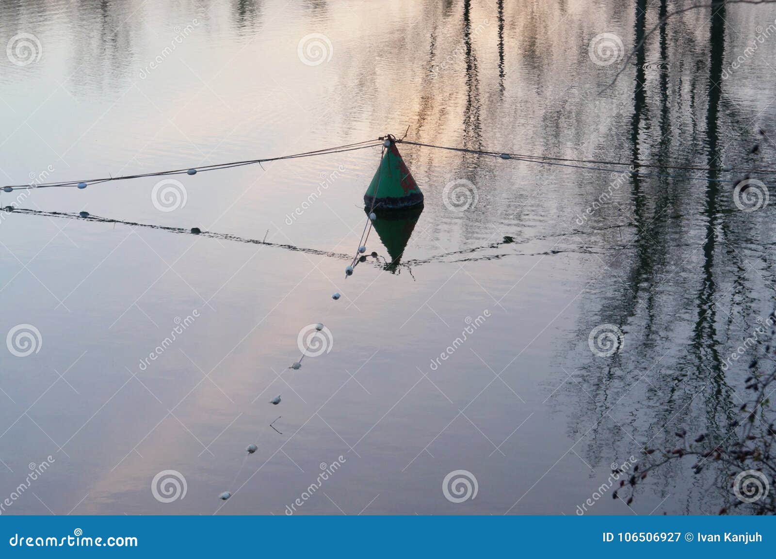 Floating limits on water stock image. Image of marker - 106506927