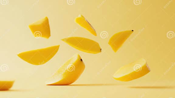 Floating Mango Slices stock illustration. Illustration of fresh - 352631466