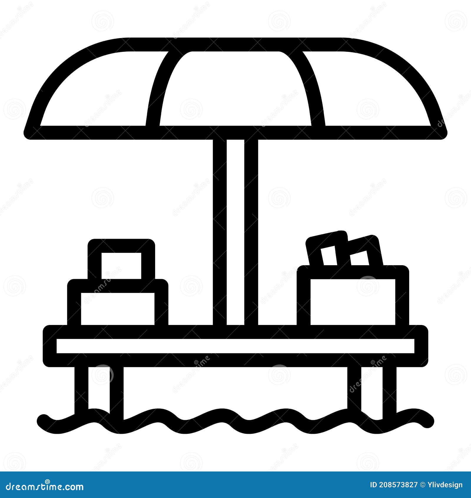 Floating Market Icon, Outline Style Stock Vector - Illustration of ...