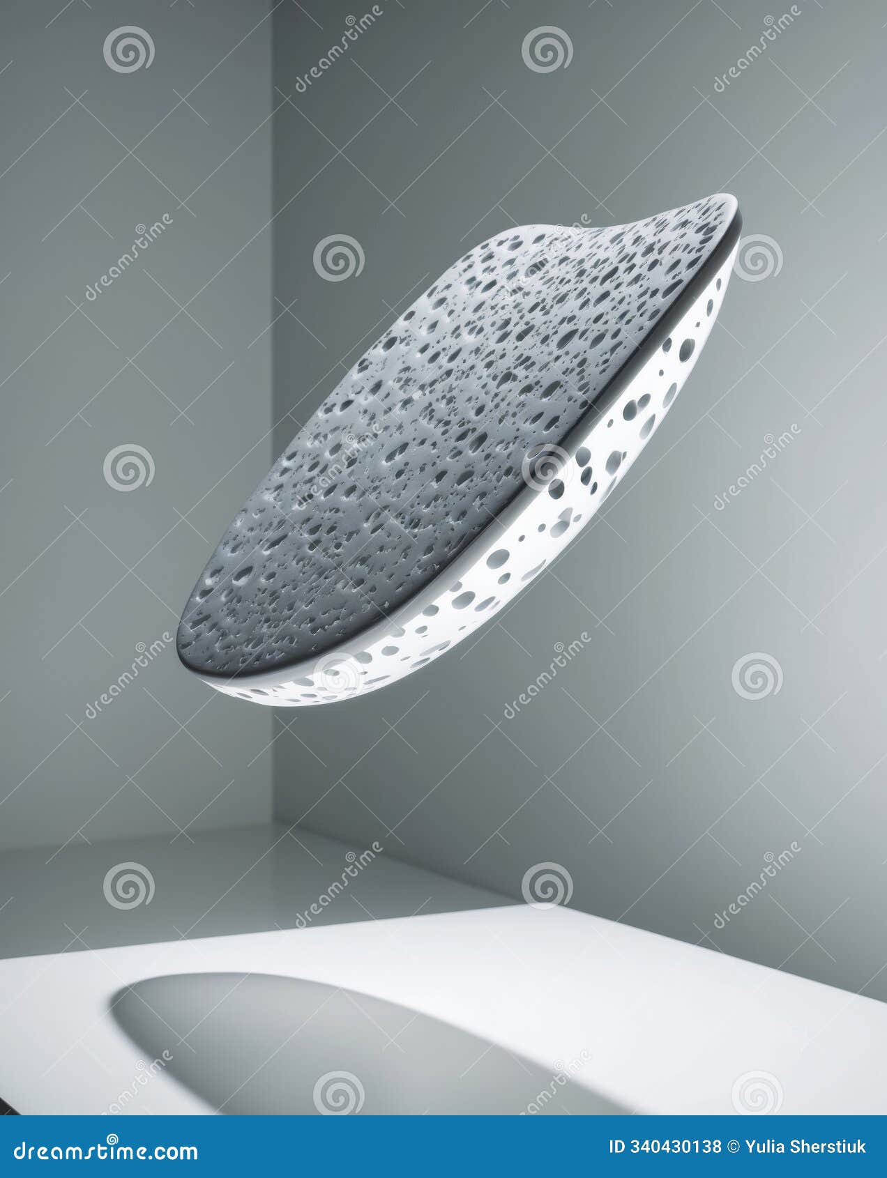 A Floating Material with a Cluster of Holes Visible in Its Side. Stock ...