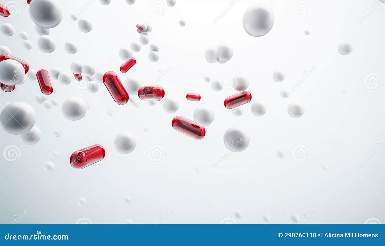 Floating Medicinal Pills on White Background. AI Generated Stock ...