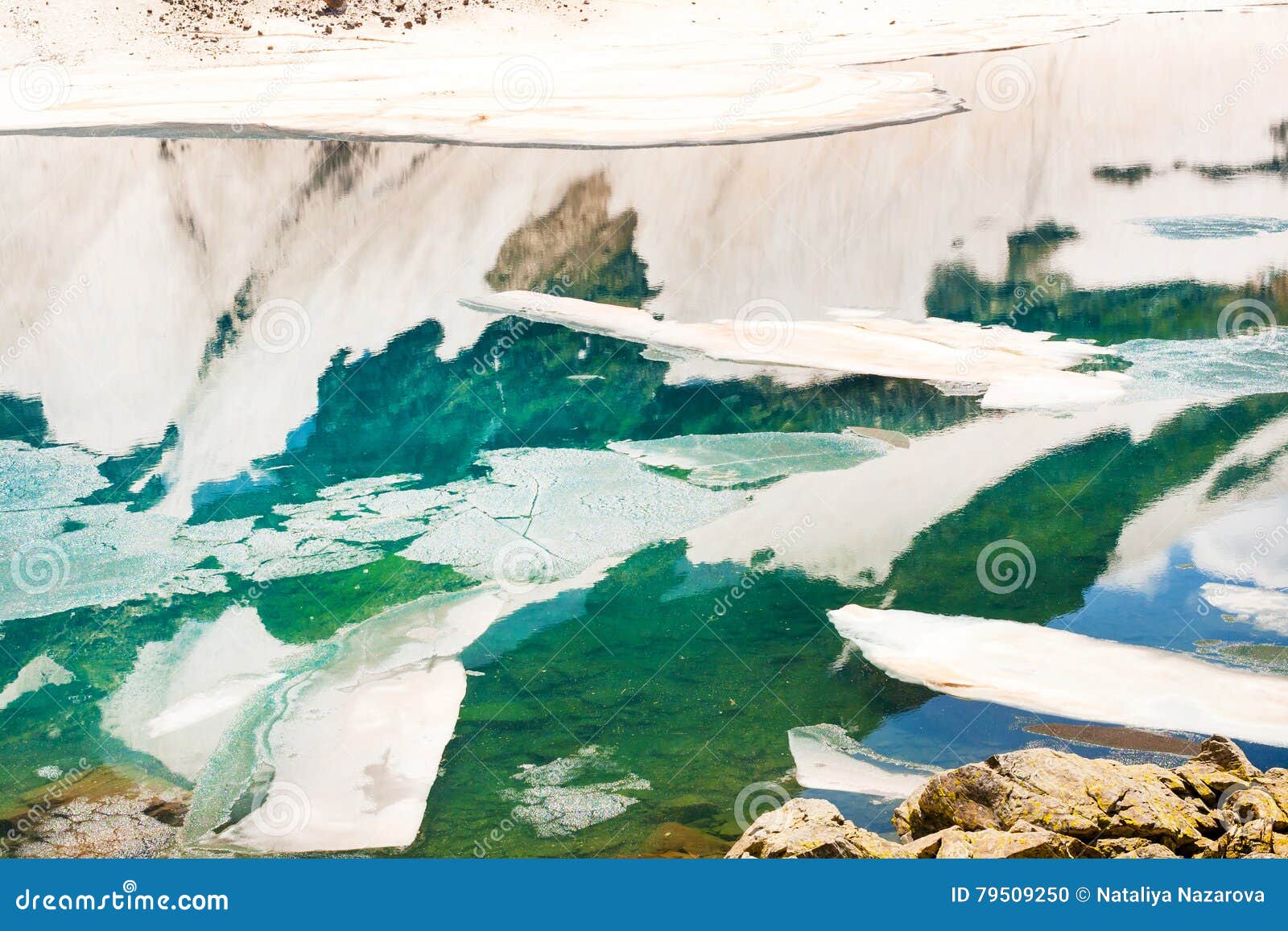 Floating Melting Ice Blocks At The Lake Panorama Background Stock ...