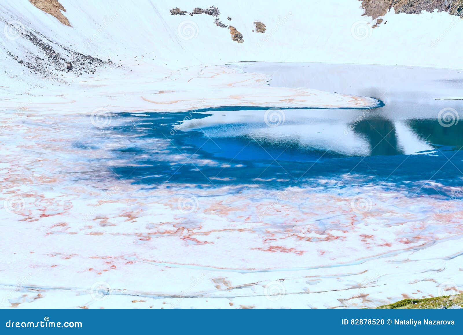 Floating Melting Ice at the Mountain Lake Stock Photo - Image of ...