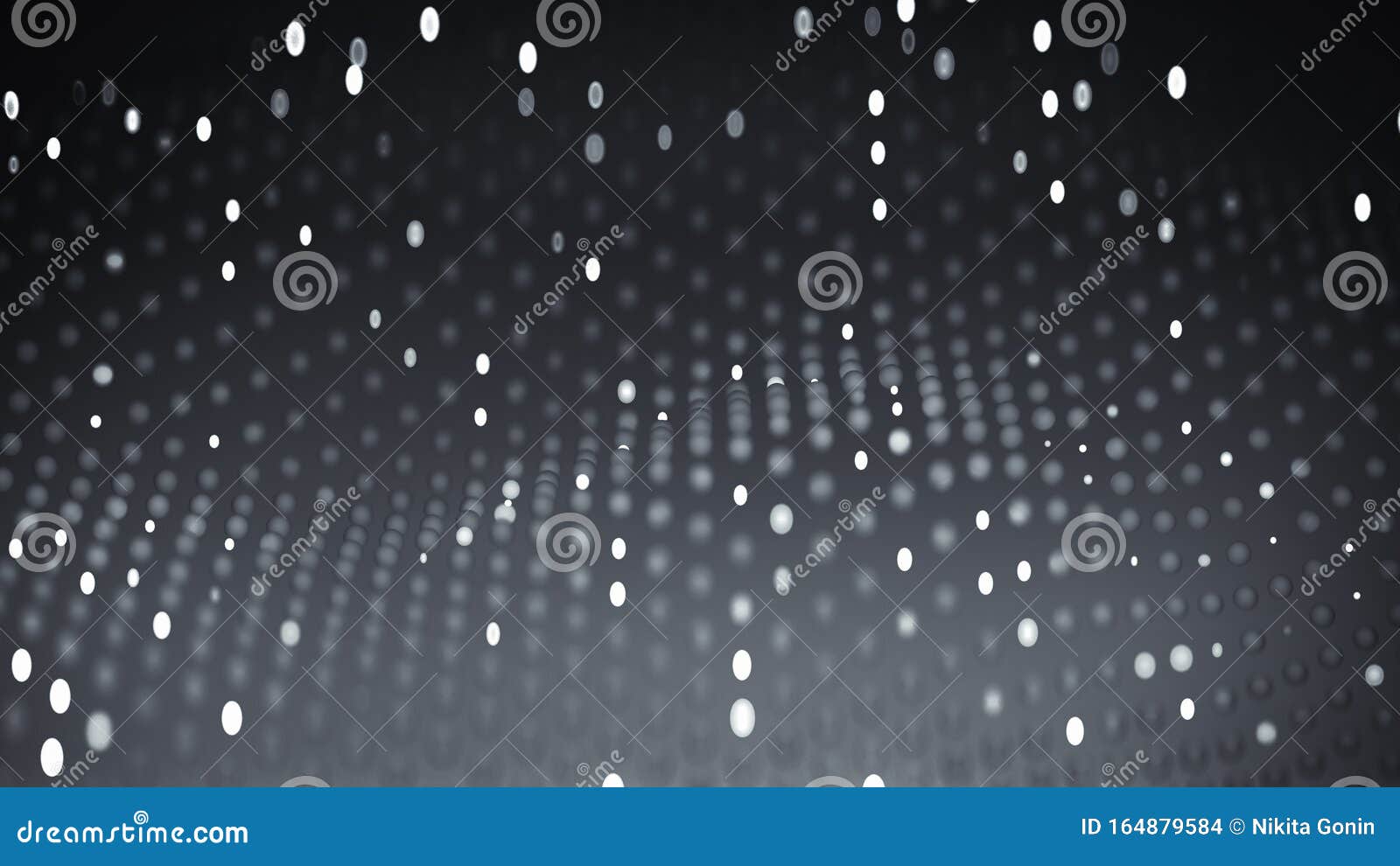 Floating Mesh of Particles 3D Render Stock Illustration - Illustration ...