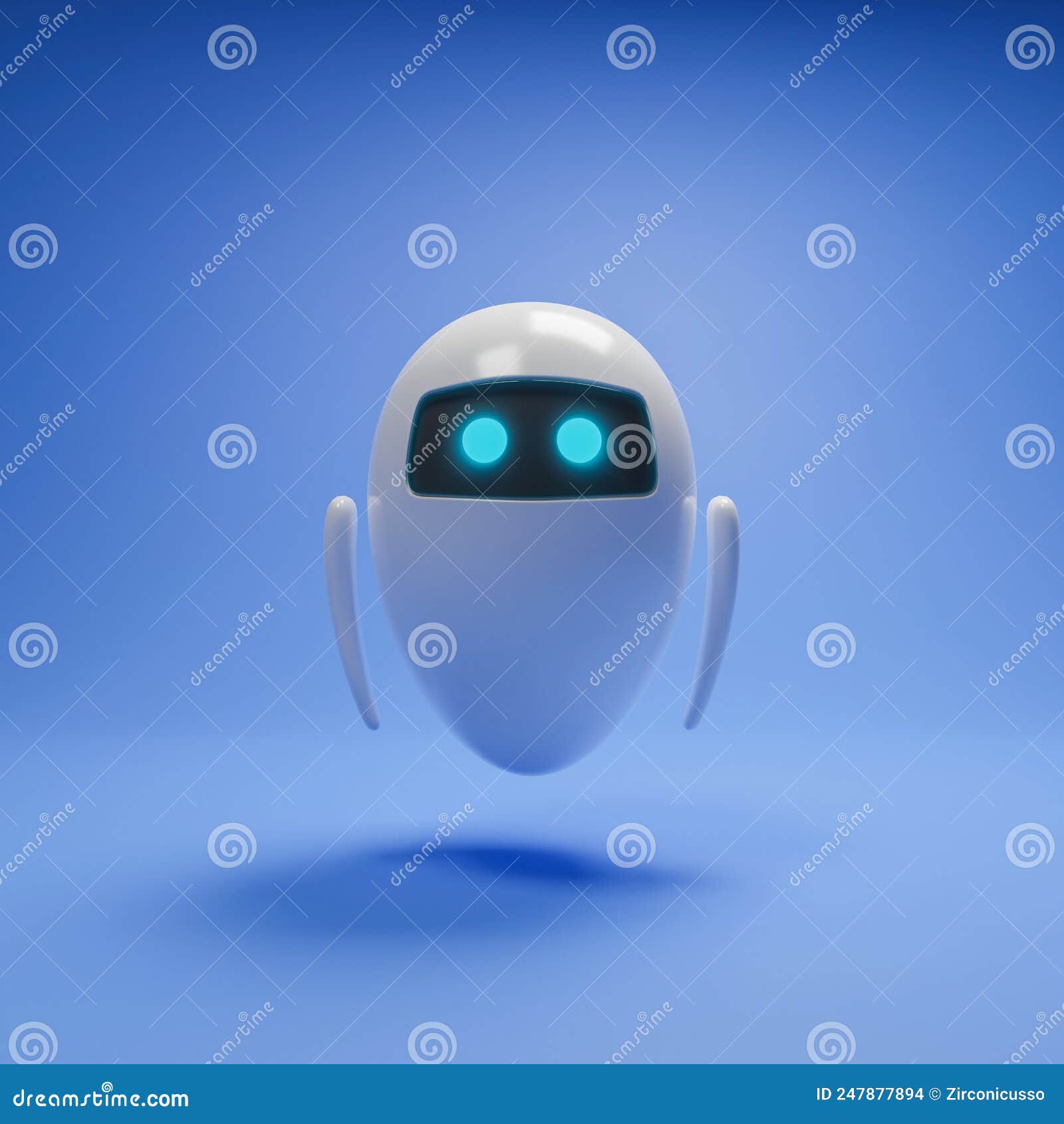 Floating Minimal Robot Royalty-Free Cartoon | CartoonDealer.com #247877894