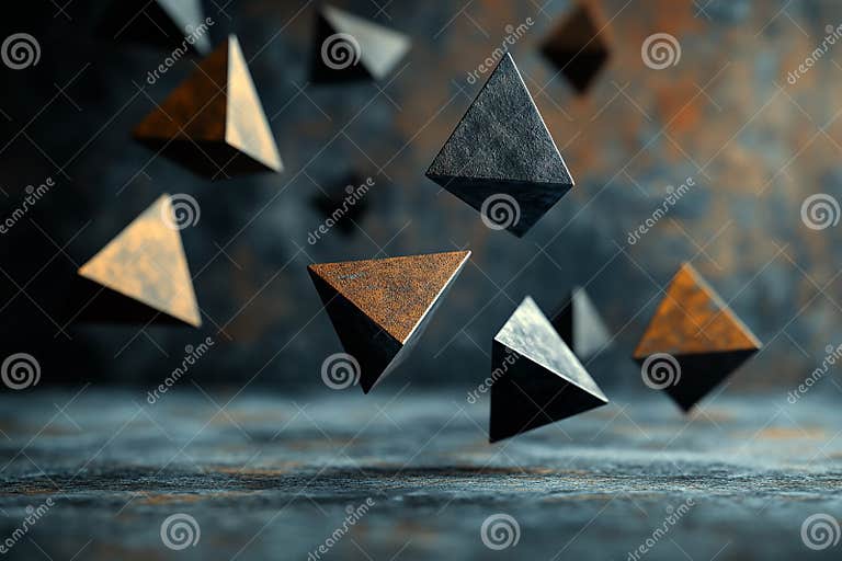 Floating Minimalist Triangles in a Gradient Pattern on a Dark ...