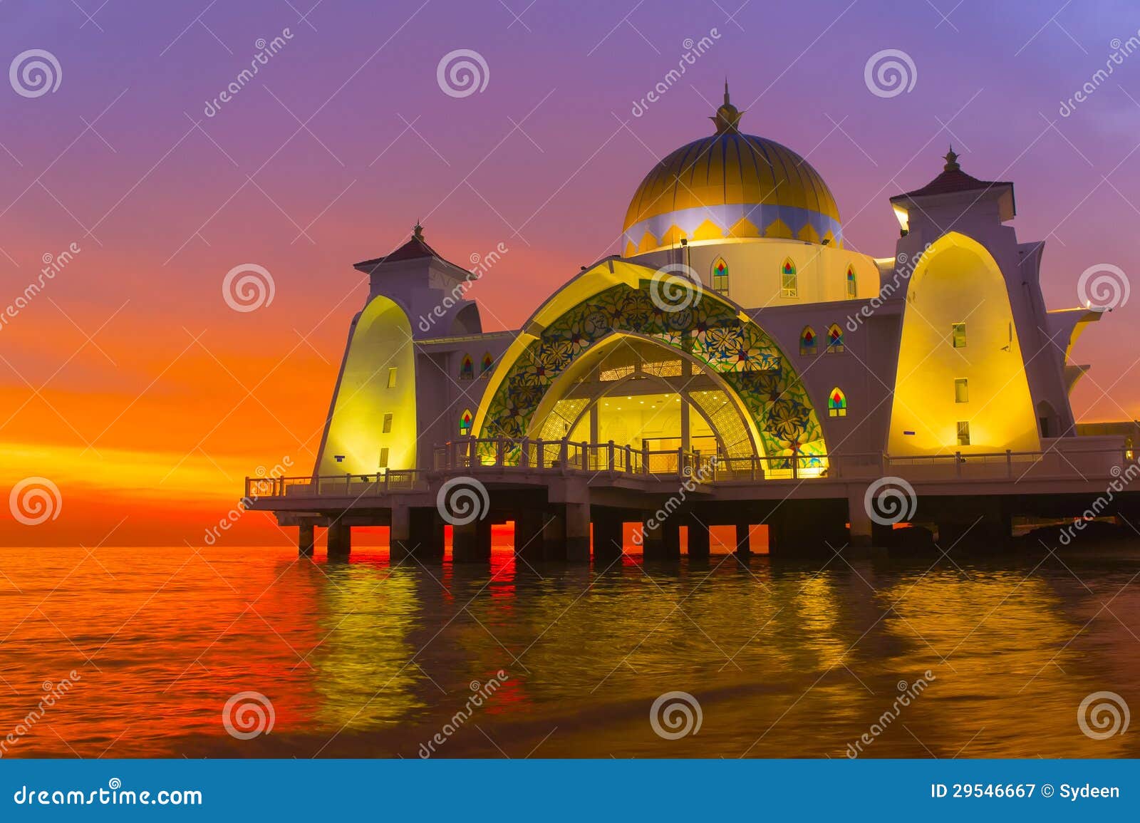 Floating mosque stock image. Image of architecture, sunset - 29546667