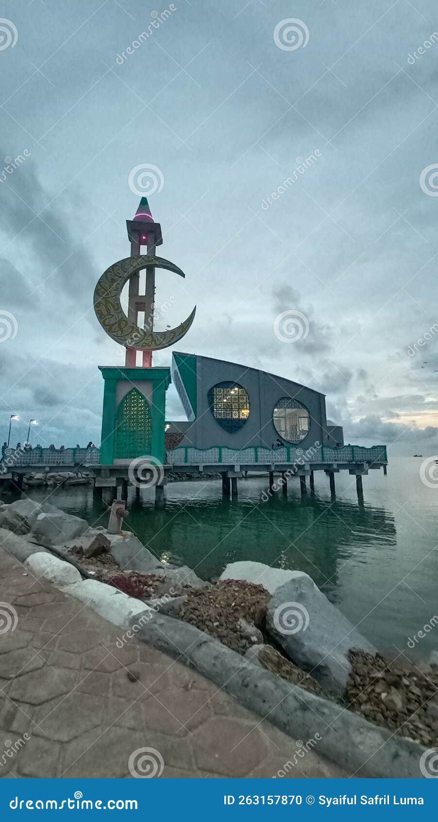 The Floating Mosque stock photo. Image of monument, landmark - 263157870