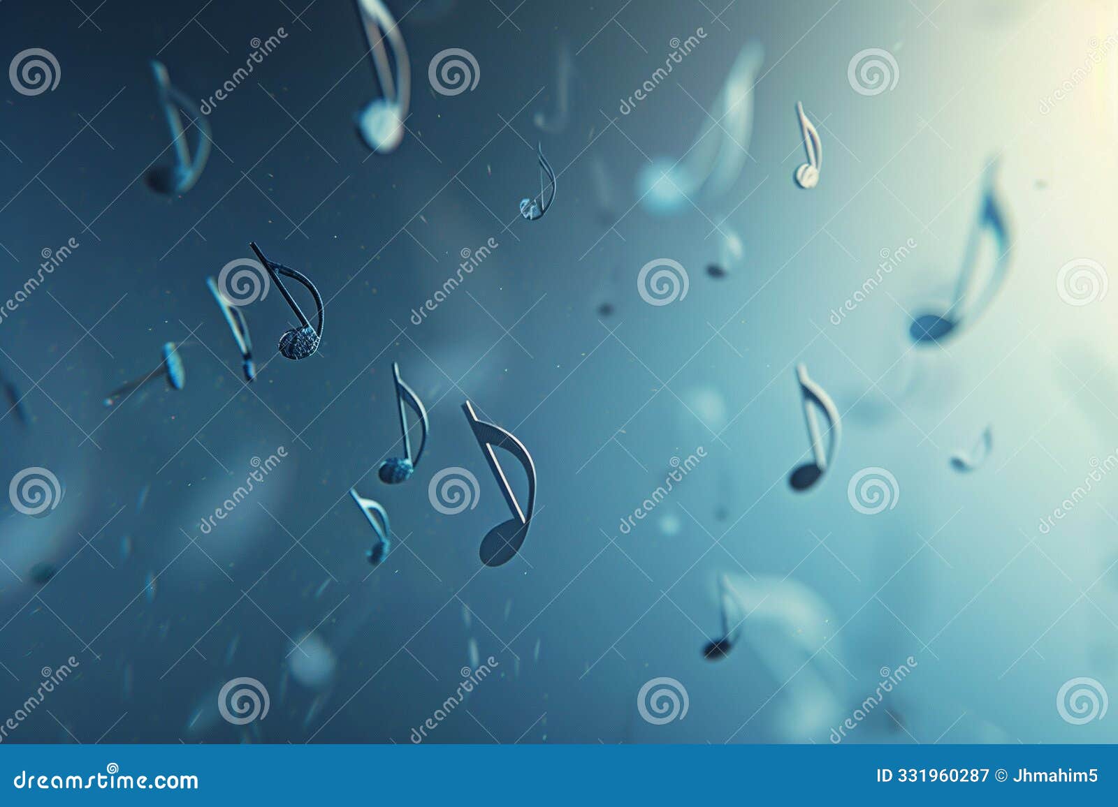 Floating Music Notes On A Blue Background Stock Image | CartoonDealer ...