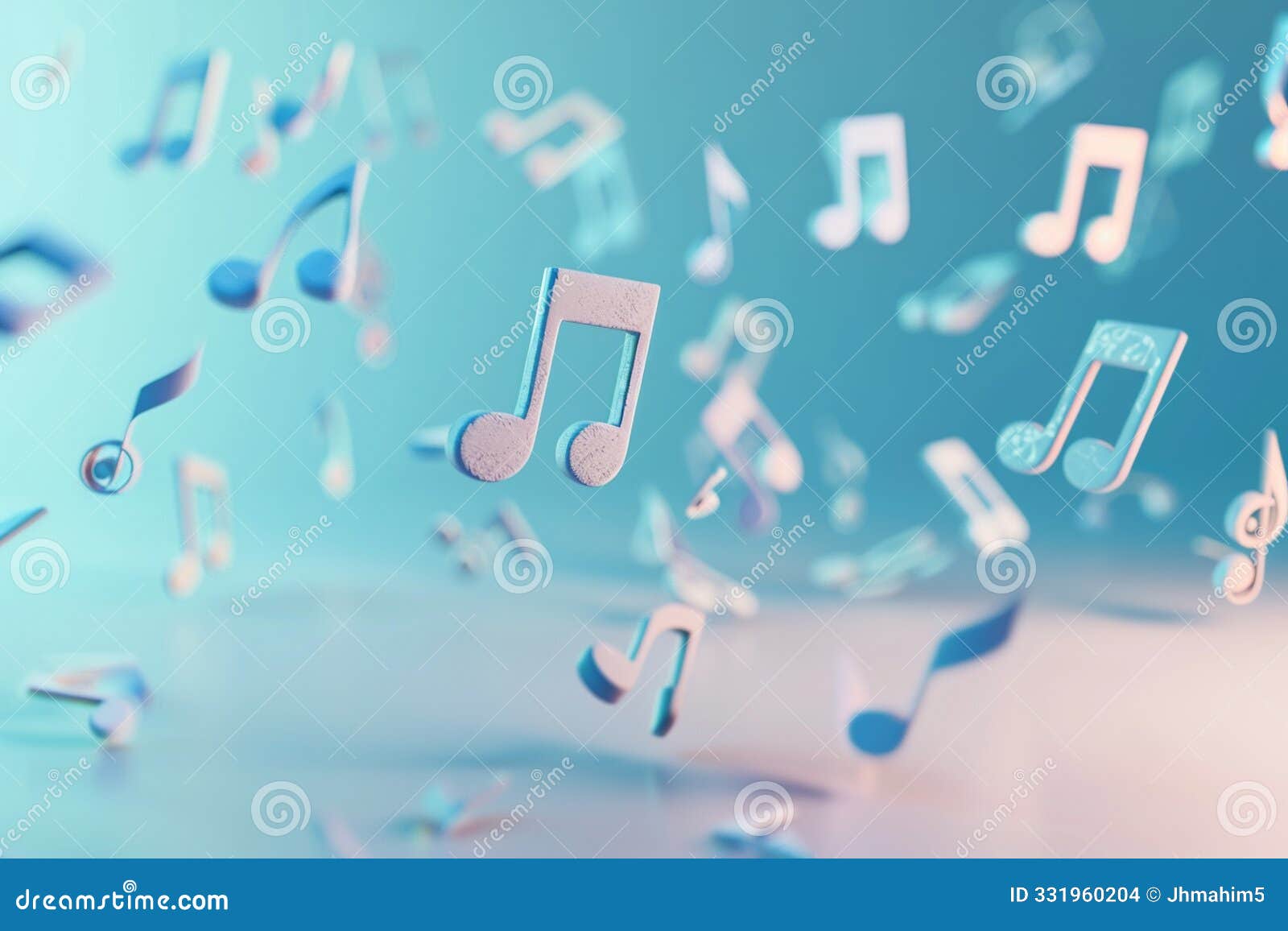 Floating Music Notes stock illustration. Illustration of song - 331960204
