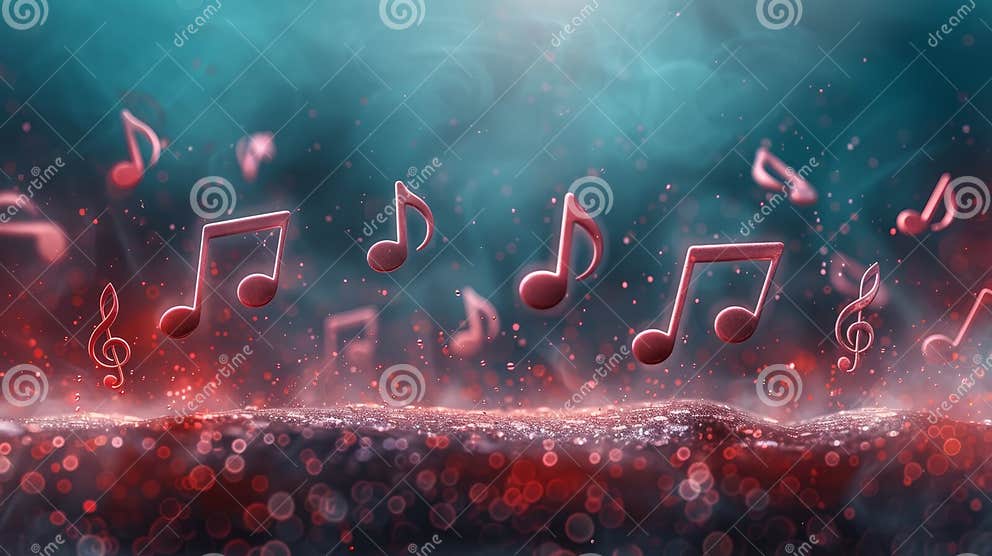 Floating Musical Notes in Abstract Colorful Background Stock ...