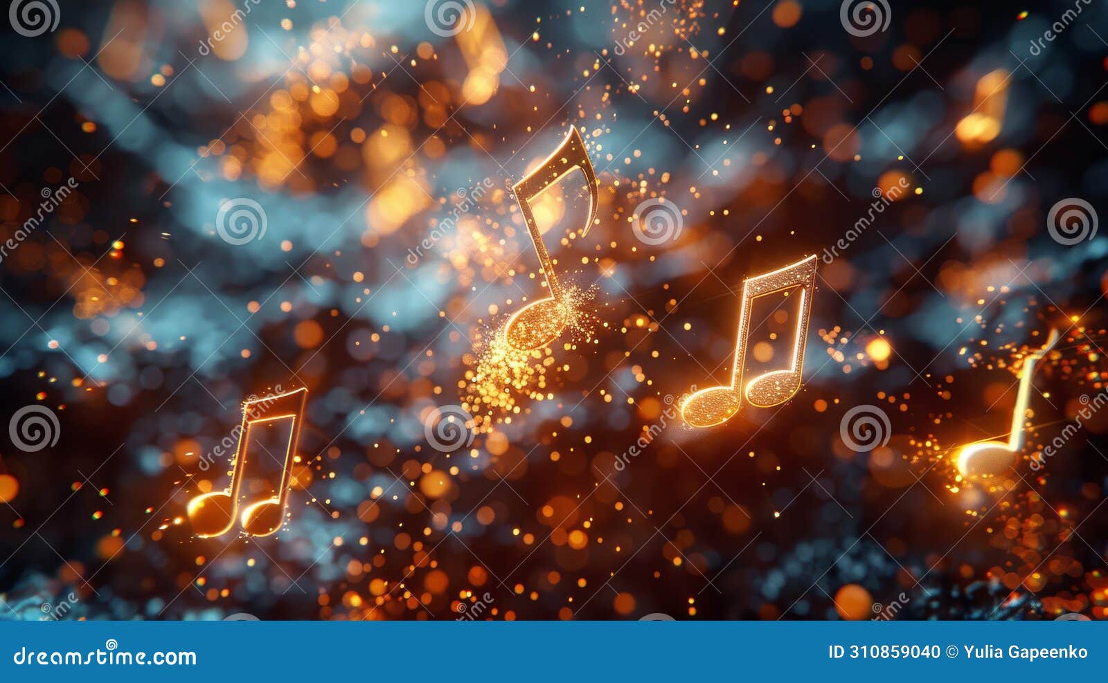 Floating Musical Notes in the Air Stock Photo - Image of generated ...