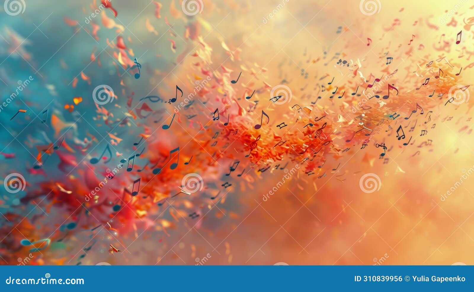 Floating Musical Notes stock photo. Image of composition - 310839956