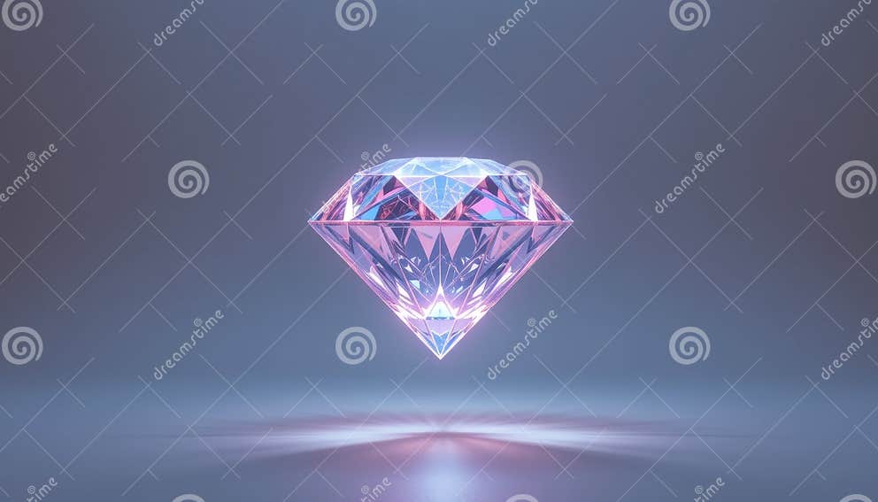 Floating Neon Diamond with a Soft Glowing Effect Stock Photo - Image of ...