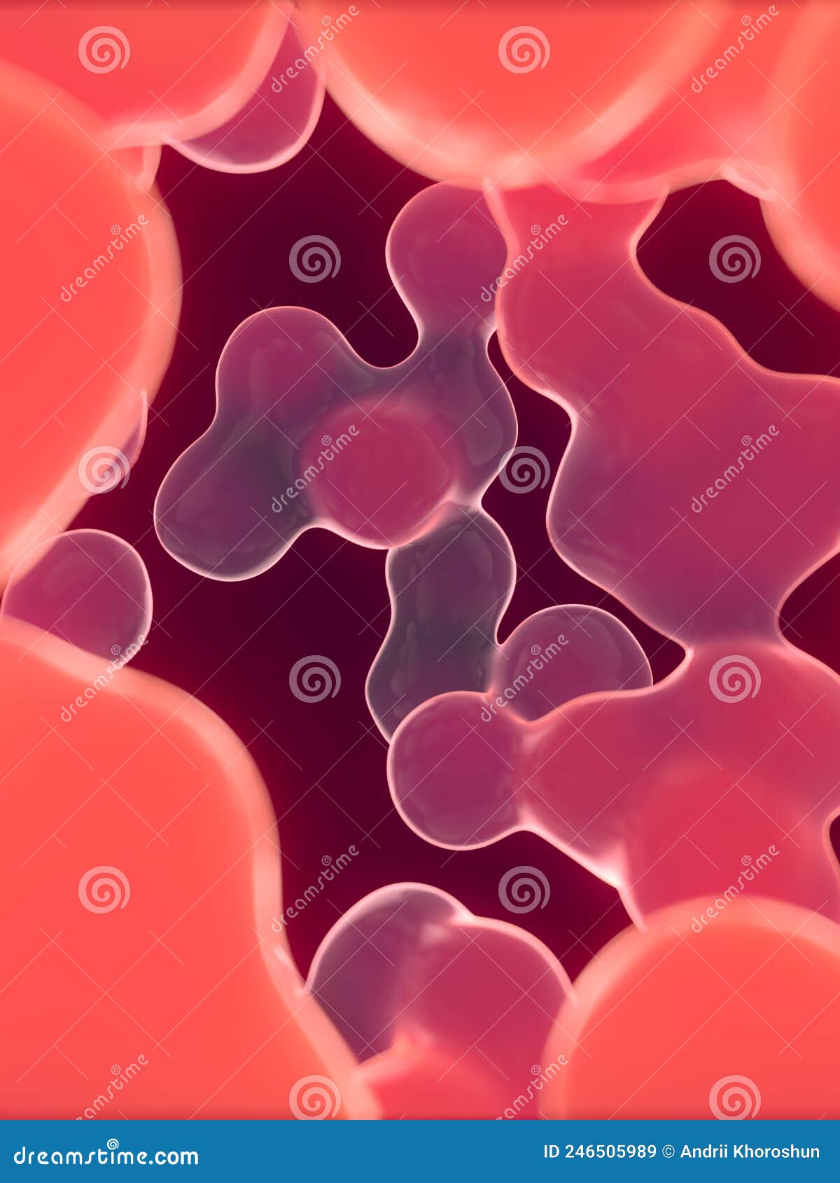 Floating Neon Drops of Liquid. Abstract Wavy Background Stock ...