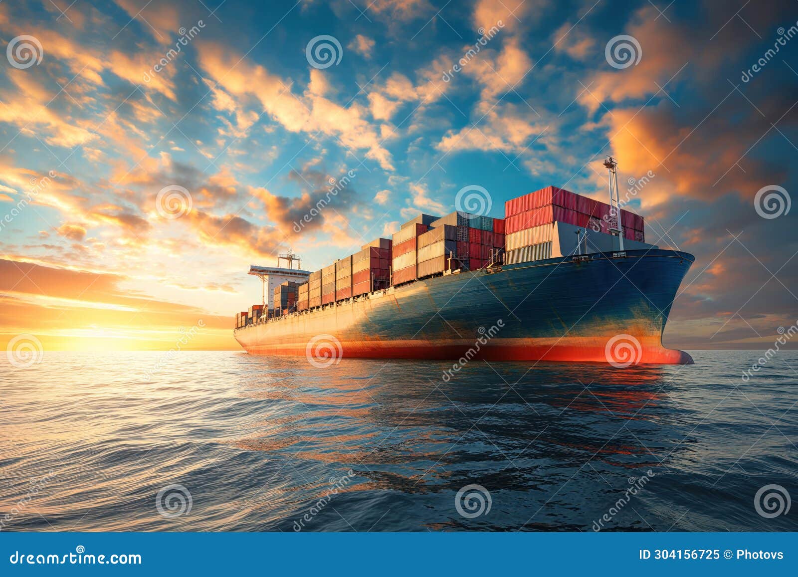 Floating in Ocean are Colorful Cargo Containers Loaded into an ...