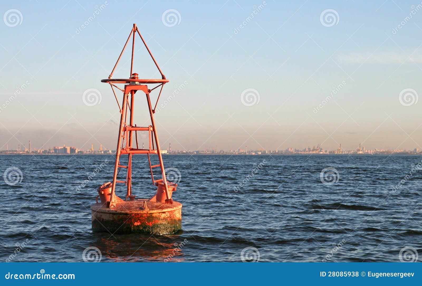 Floating old red buoy stock photo. Image of canal, light - 28085938