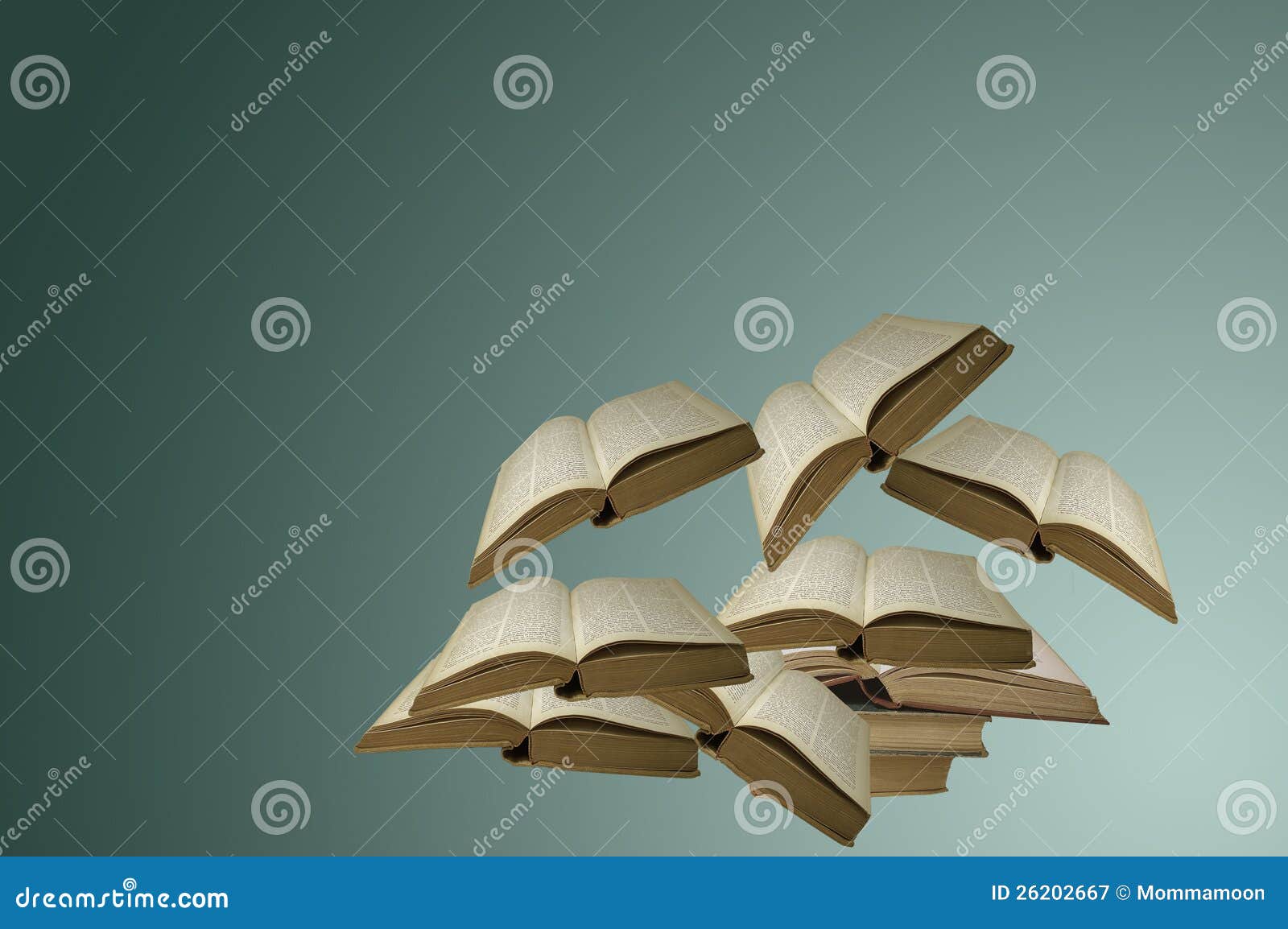 Floating Open Books Royalty Free Stock Photography - Image: 26202667