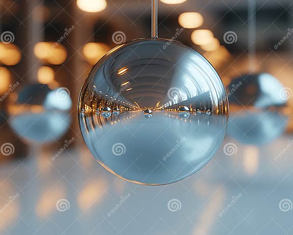 Floating Orbs Creating Dynamic Reflections Stock Illustration ...