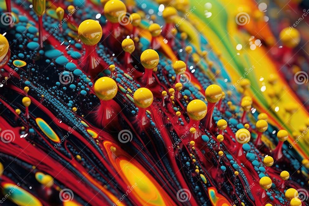 Floating Paint Droplets Forming Vivid Patterns Stock Photo - Image of ...