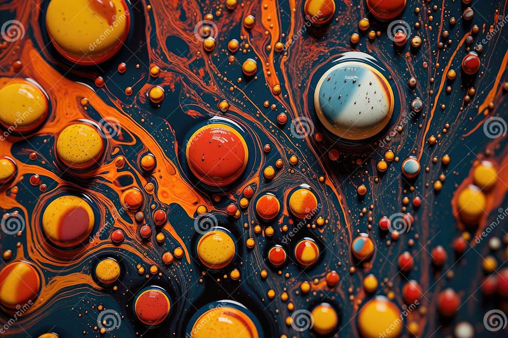 Floating Paint Droplets Forming Vivid Patterns Stock Image - Image of ...