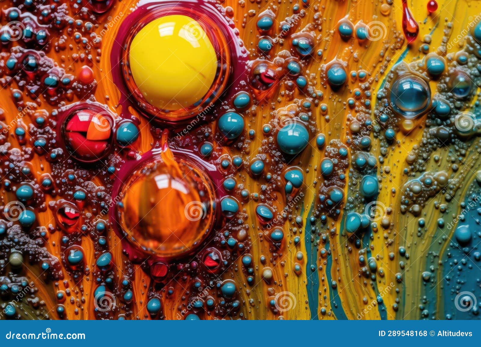 Floating Paint Droplets Forming Vivid Patterns Stock Photo - Image of ...