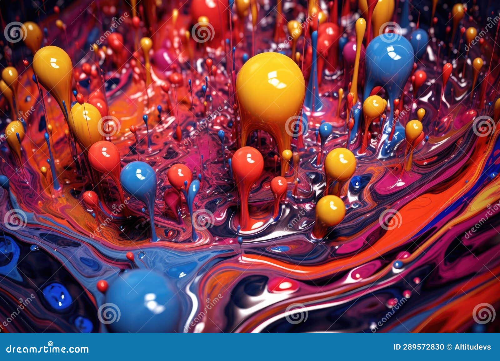 Floating Paint Droplets Forming Vivid Patterns Stock Photo - Image of ...