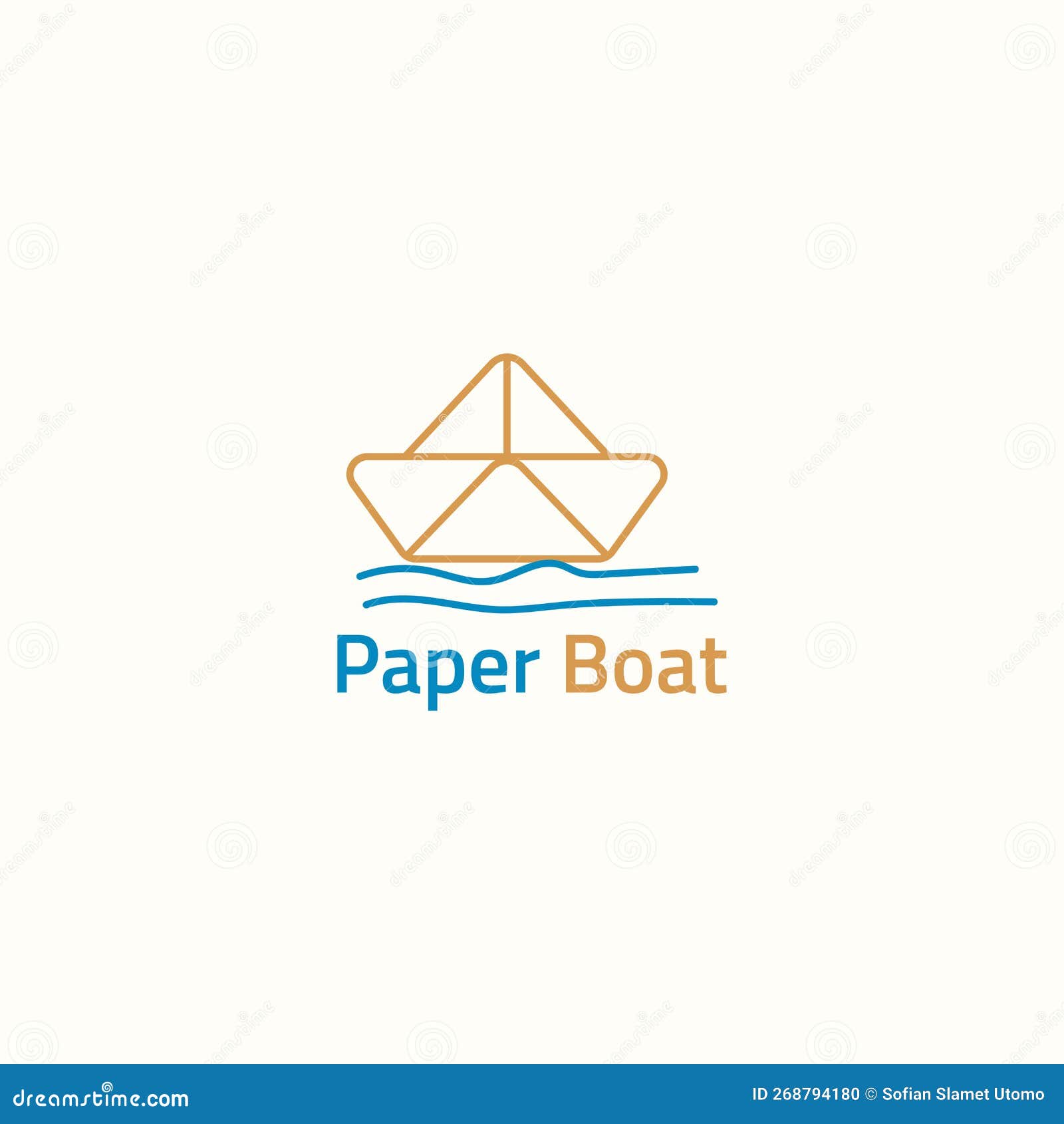 Floating Paper Boat Logo stock vector. Illustration of business - 268794180