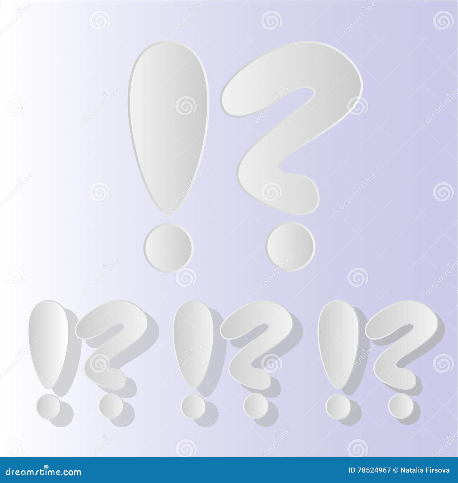 Floating Paper Exclamation and Question Mark Sign Icons Stock ...