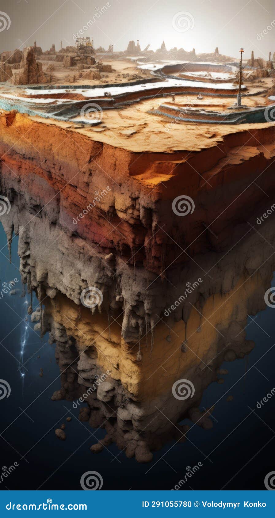 A Floating Piece of Wood in the Water Stock Illustration - Illustration ...