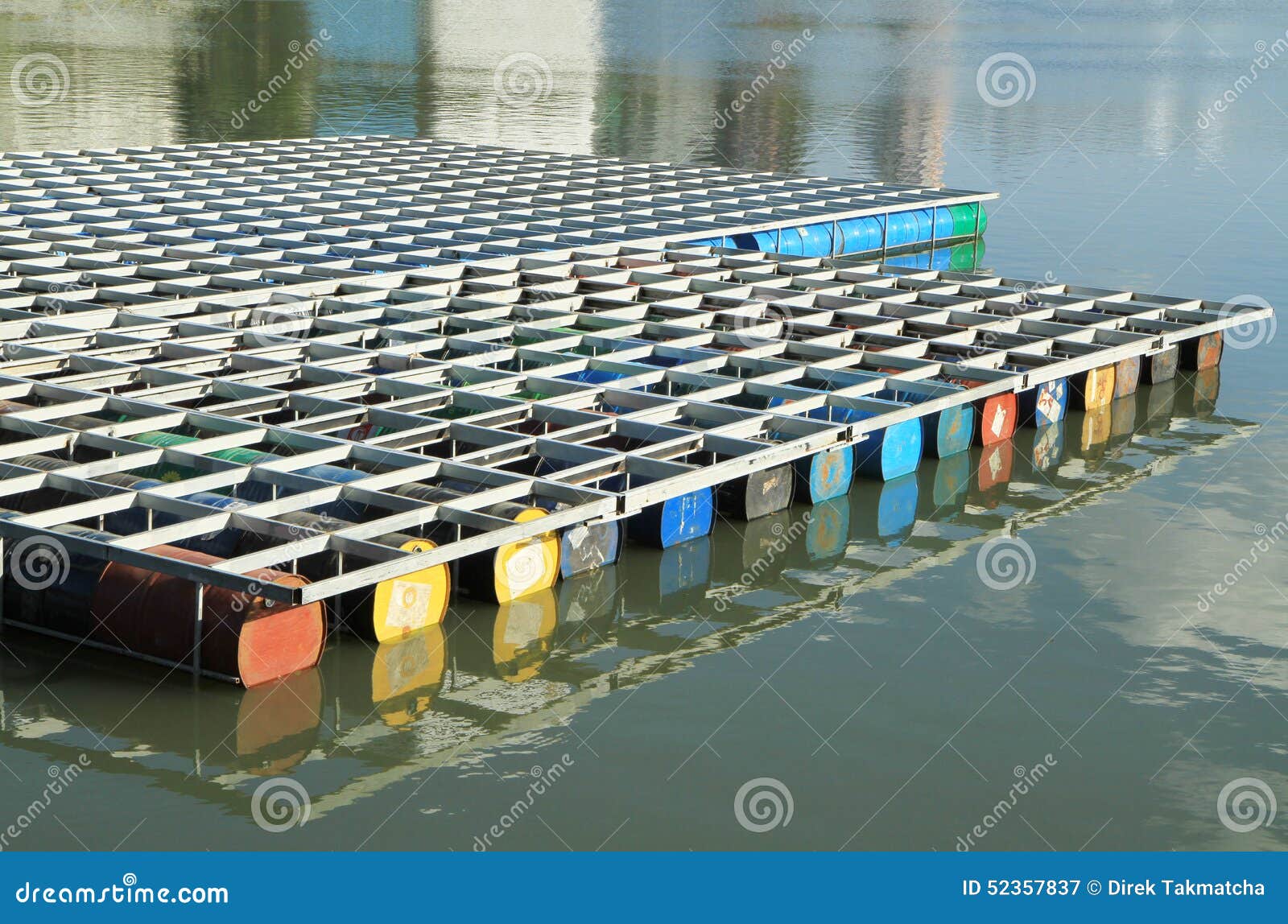 Floating Pier Made from Chemical Drums Stock Image - Image of ...