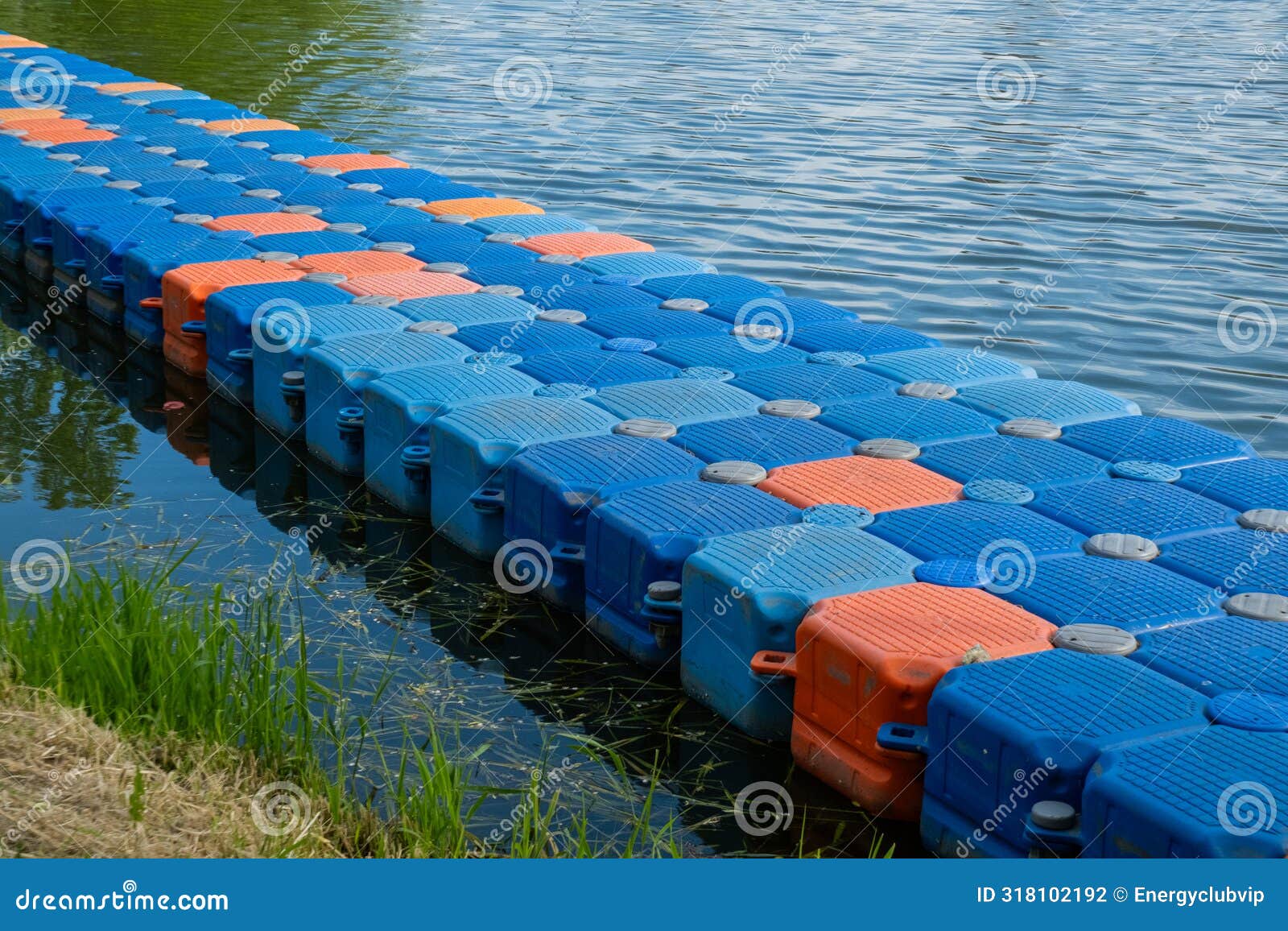 Floating Pier Made of Composite Plastic Blocks on the River, Sea ...