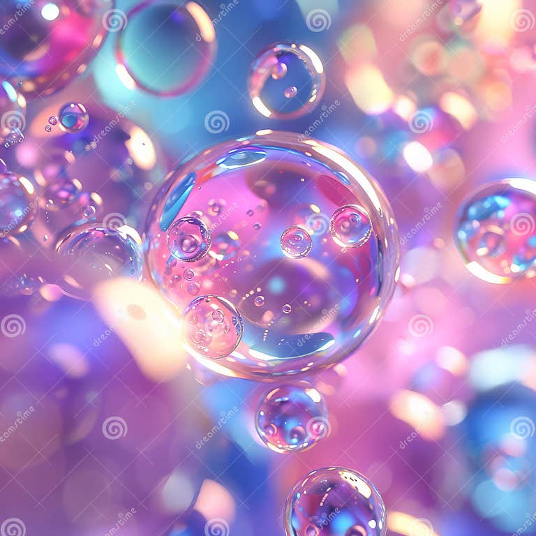 Floating Pink and Blue Bubbles Create Abstract Background Stock ...