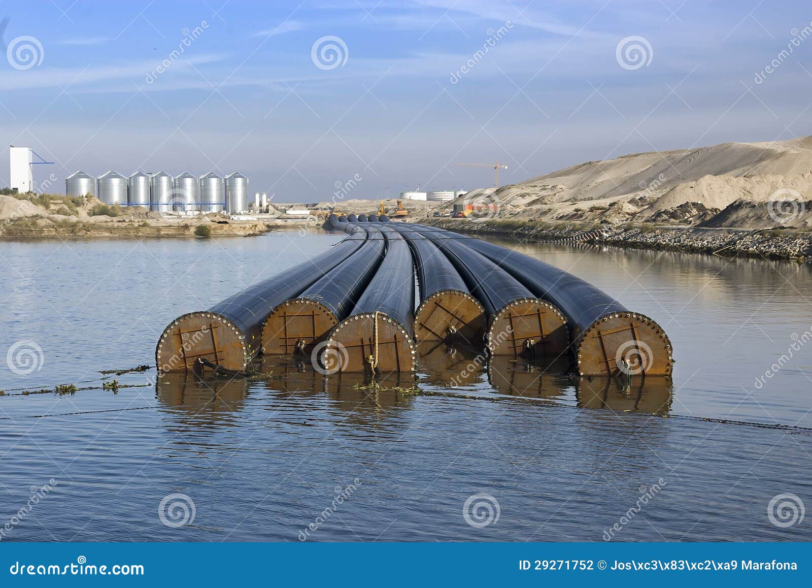 Floating Pipes stock photo. Image of unload, standby - 29271752