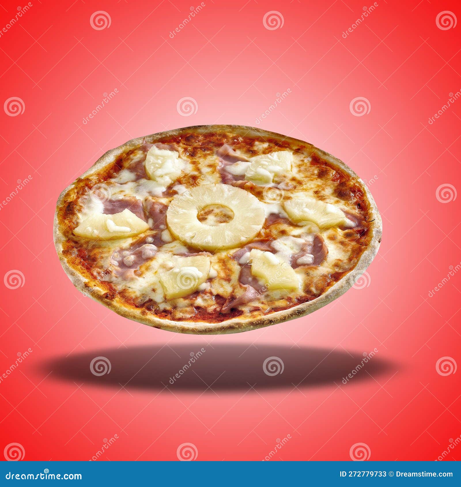 Pizza With Pineapple And Ham Stock Photography | CartoonDealer.com #8585636